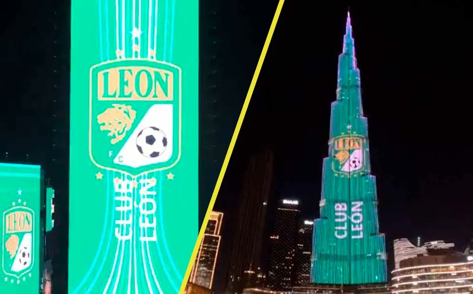 Edificio más alto del mundo se iluminó con los colores del Club León ...